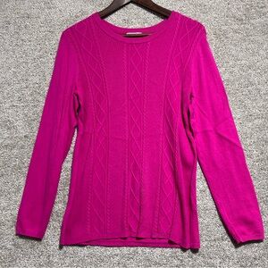 Laura Scott | Sweaters | Laura Scott Pink Round Crew Neck Long Sleeve ...